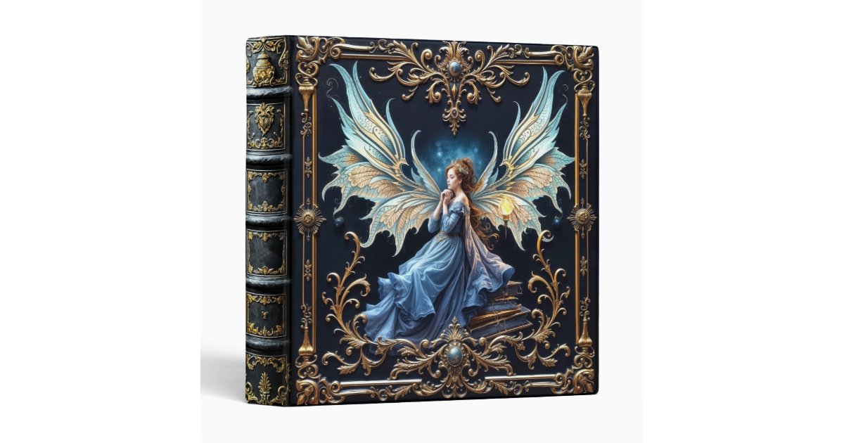Dreaming Fairy Fantasy Art Leather Look 3 Ring Binder | Zazzle