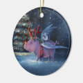 Dreams Come True Unique Flying Pig Christmas Ceramic Ornament | Zazzle