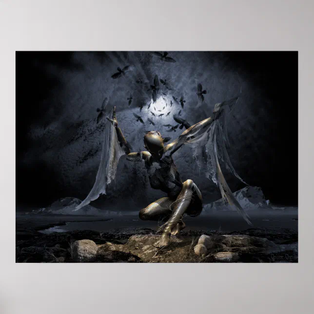 Dreams of flying, surreal art poster | Zazzle
