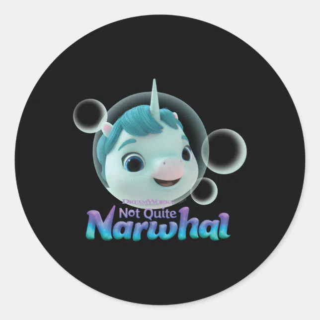 Dreamworks Not Quite Narwhal Kelp Classic Round Sticker | Zazzle