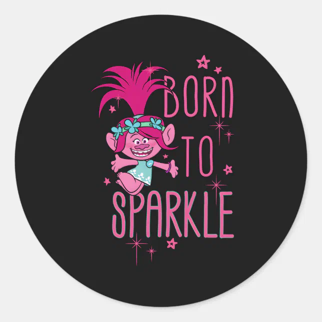 Dreamworks Trolls Poppy Sparkle Classic Round Sticker | Zazzle