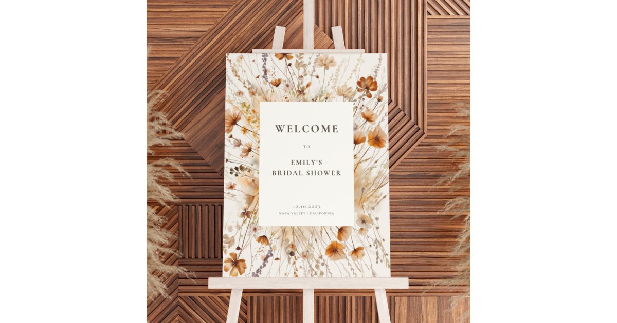 Dreamy Autumn Wildflower Welcome Sign | Zazzle