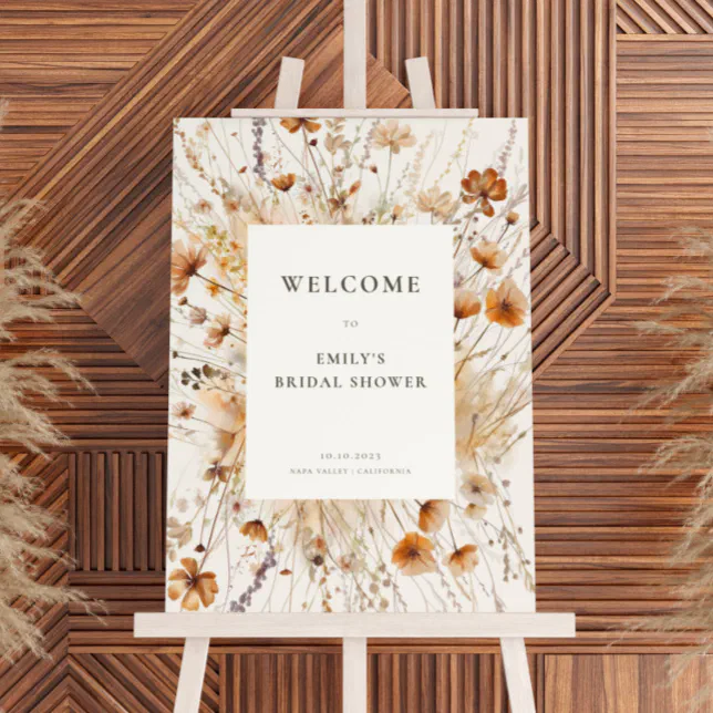Dreamy Autumn Wildflower Welcome Sign | Zazzle