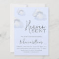 Dreamy Blue Heaven Sent Sky Themed Boy Baby Shower Invitation | Zazzle
