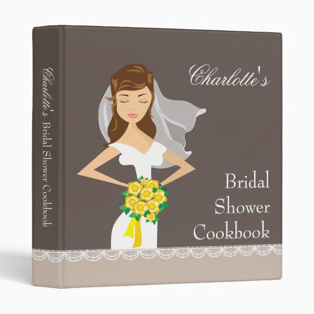 Dreamy Bride Bridal Shower Cookbook Recipe Binder | Zazzle