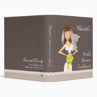 Dreamy Bride Bridal Shower Cookbook Recipe Binder | Zazzle