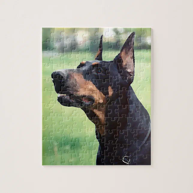 Dreamy Doberman Pinscher Face Painting Jigsaw Puzzle | Zazzle
