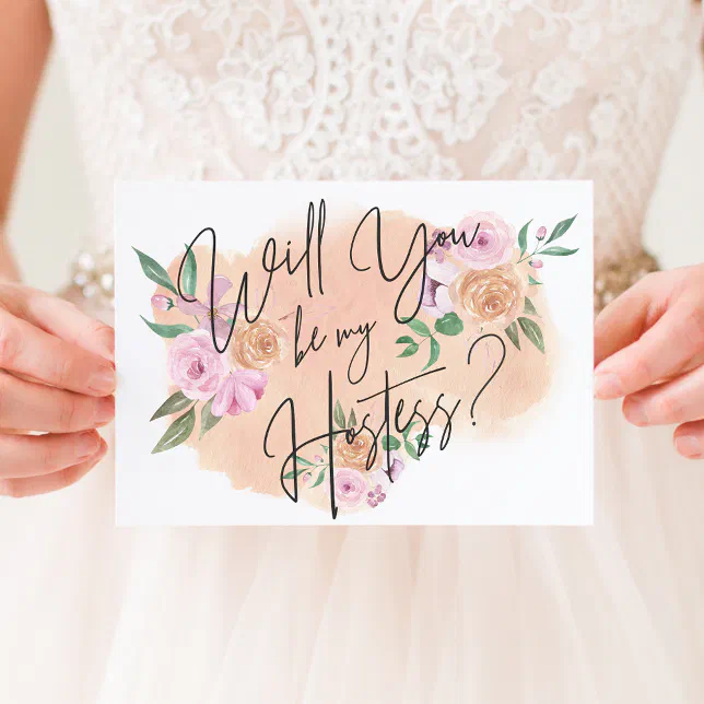 Dreamy Floral Hostess Card | Zazzle
