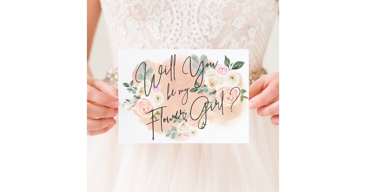 Dreamy Floral V2 Flower Girl Card | Zazzle