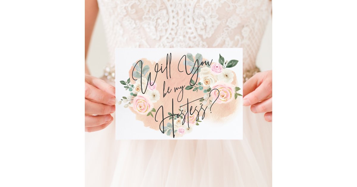 Dreamy Floral V2 Hostess Card | Zazzle