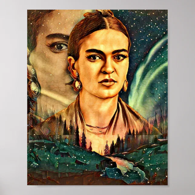 Dreamy Frida Kahlo Surreal Outdoor Woods Scene Poster | Zazzle