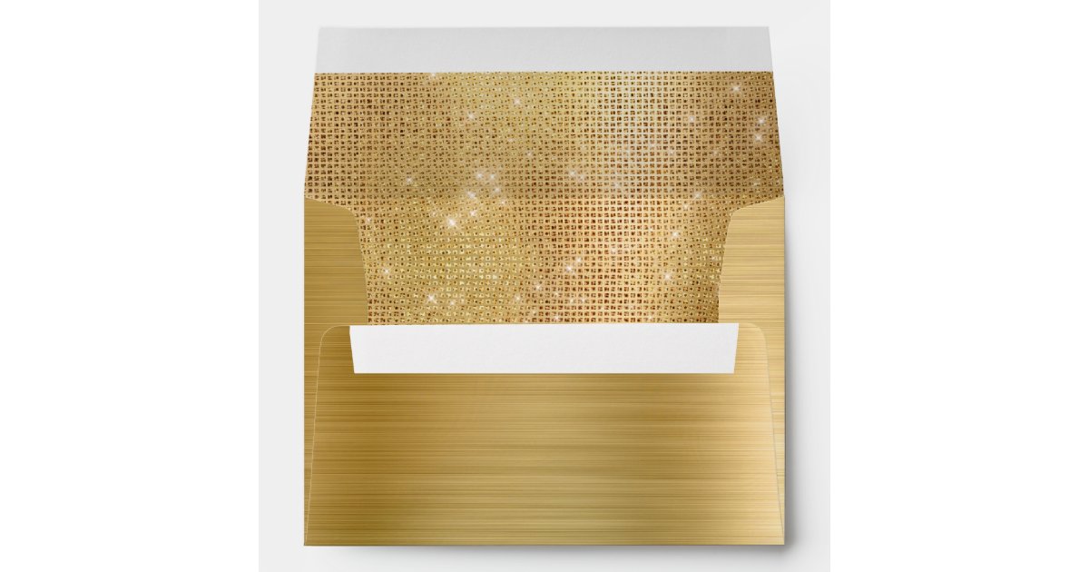 Dreamy Gold Glitzy Sparkle Envelope | Zazzle