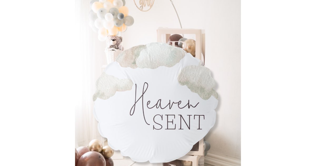 Dreamy Heaven Sent Blue Boy Baby Shower Balloon | Zazzle