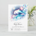 Dreamy Modern Dolphin Baby Shower Invitation | Zazzle