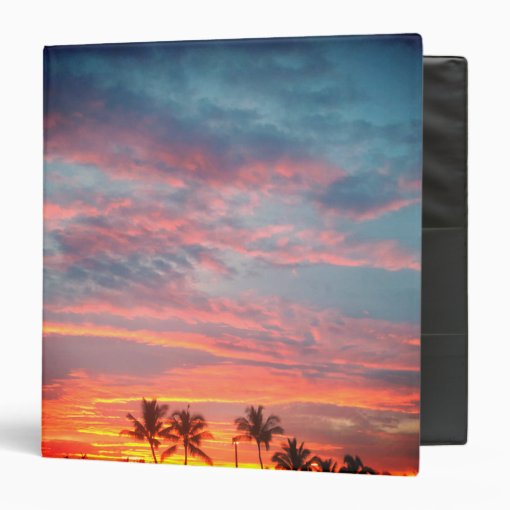 Dreamy Tropical Sunset 3 Ring Binder | Zazzle