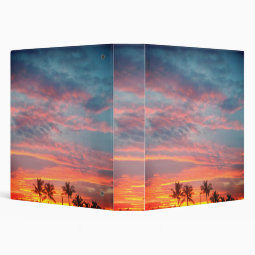 Dreamy Tropical Sunset 3 Ring Binder | Zazzle