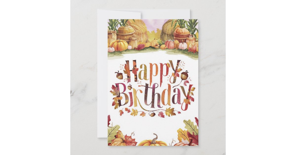Dreamy Wish Autumn Fall Happy Birthday Card | Zazzle