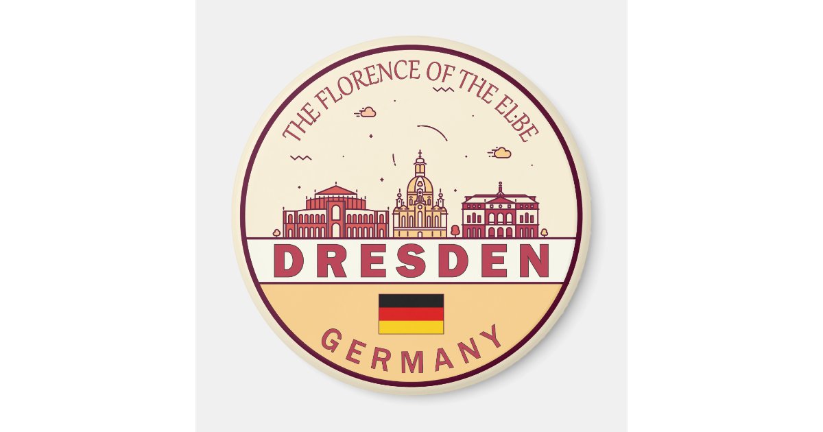 Dresden Germany City Skyline Emblem Magnet | Zazzle
