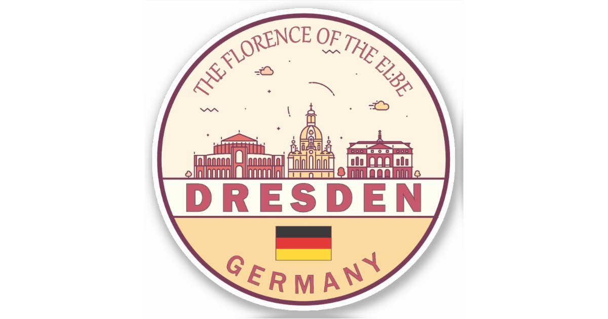 Dresden Germany City Skyline Emblem Sticker | Zazzle