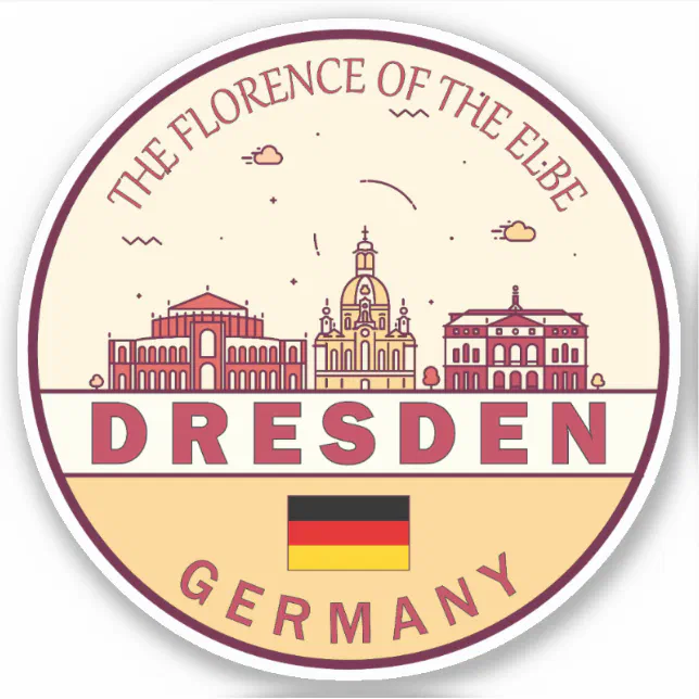 Dresden Germany City Skyline Emblem Sticker | Zazzle