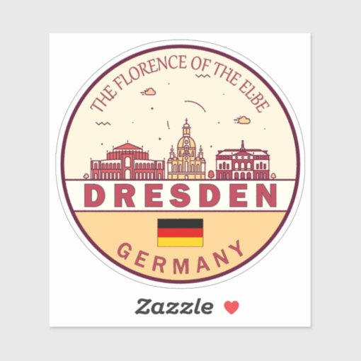 Dresden Germany City Skyline Emblem Sticker | Zazzle