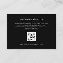 Dress Code Black Wedding Attire for Guest QR Code Enclosure Card | Zazzle