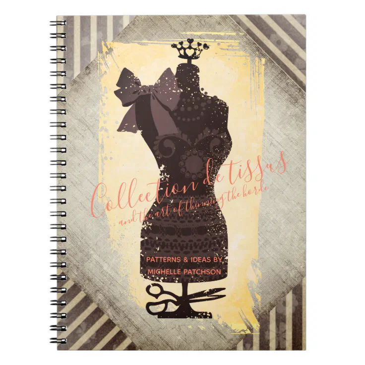 Dress dummy mannequin sewing pattern notebook | Zazzle
