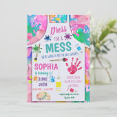 Dress for a Mess Painting Party Art Girl Birthday Invitation | Zazzle
