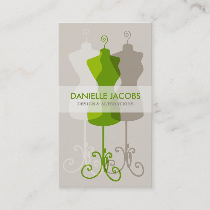 Dress Form Alteration & Fashion Design Card green | Zazzle.com