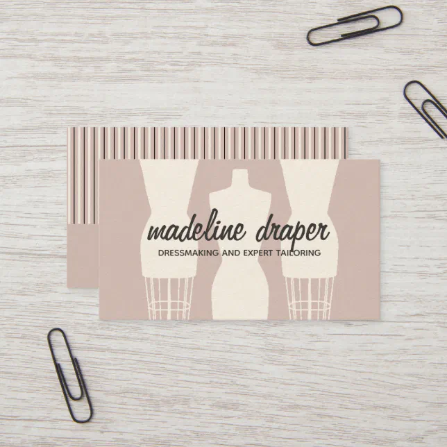 Dress Form Fashion Designer Business Card Template | Zazzle