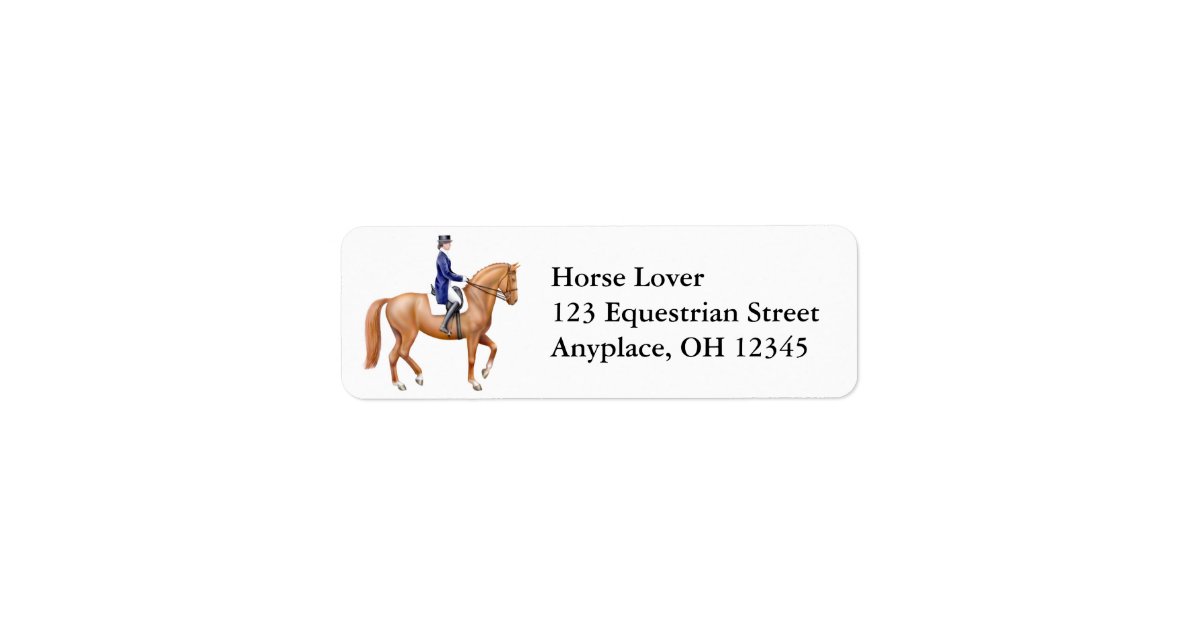 Dressage Horse Label | Zazzle