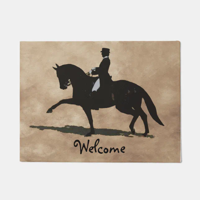 Dressage Horse & Rider Doormat | Zazzle