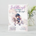 Dressage Rider Baby Girl Shower Horse Rider on Way Invitation | Zazzle