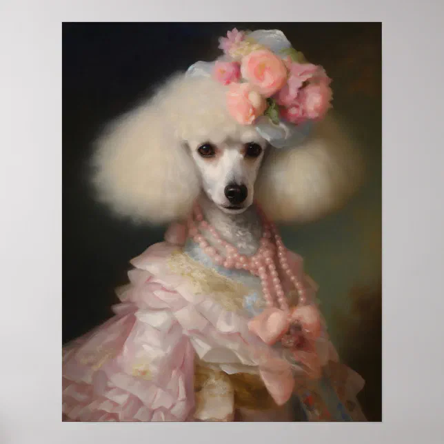 Dressed Animal Prints, Royal Lady Dog Poster | Zazzle