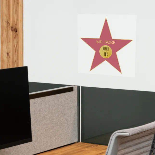 Dressing Room Star Hollywood Superlative Wall Decal | Zazzle
