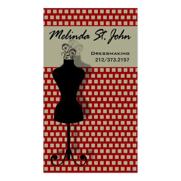 Dressmaker Mannequin Sewing Fashion Designer Business Card Templates