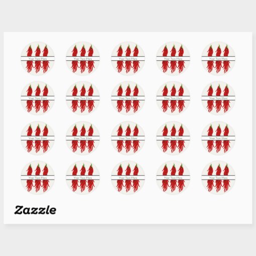 Dried Chili Peppers Classic Round Sticker | Zazzle