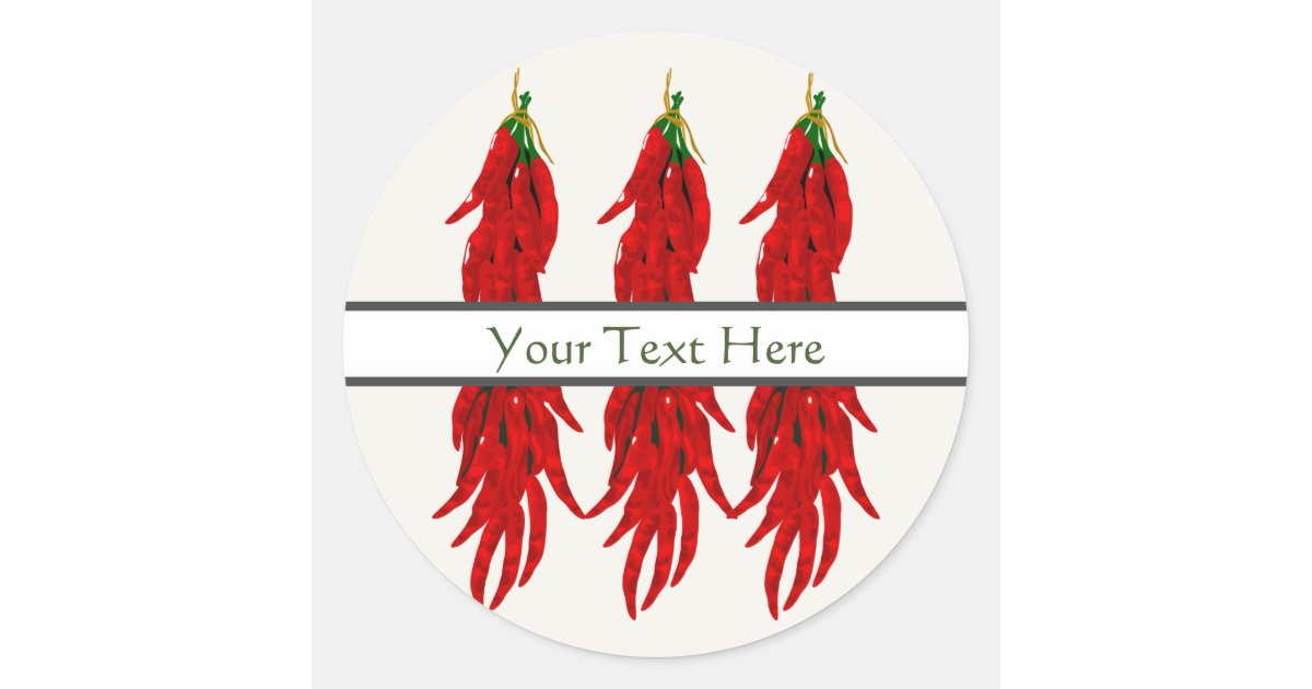 Dried Chili Peppers Classic Round Sticker | Zazzle