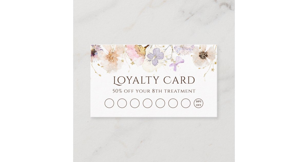 Dried flowers loyalty card | Zazzle