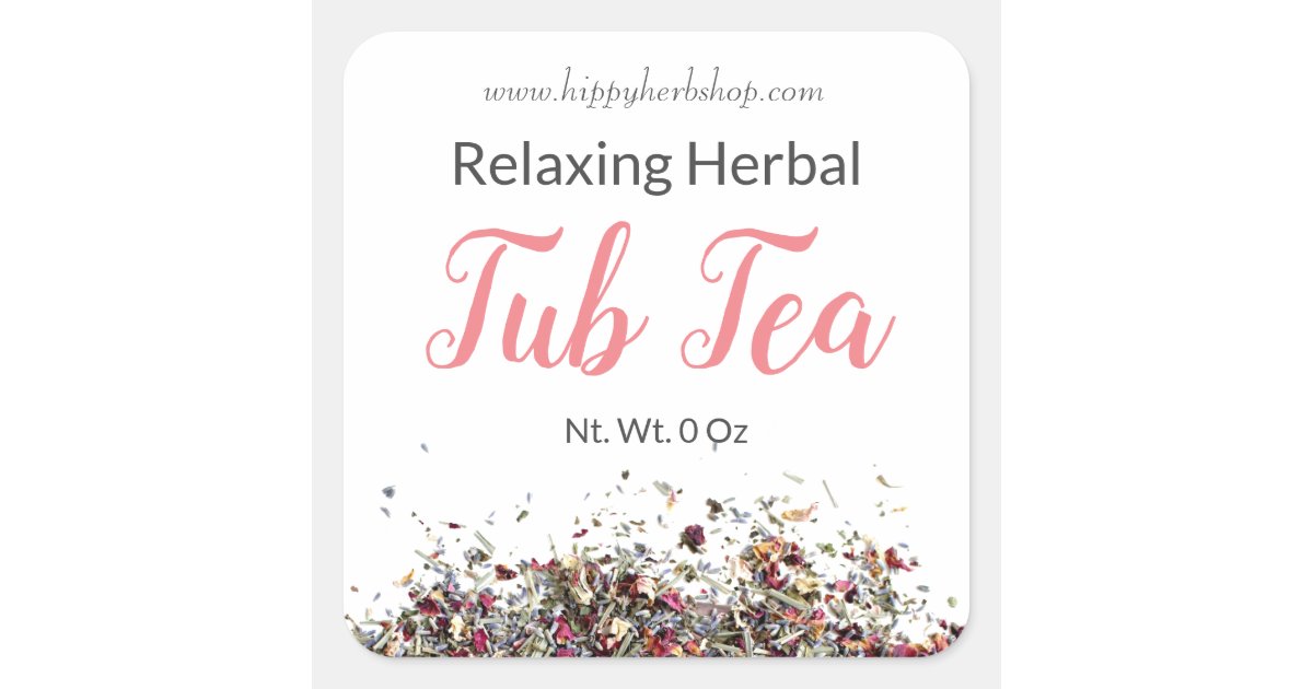 Dried Herbal Extracts Bath Tub Tea Soak Labels | Zazzle