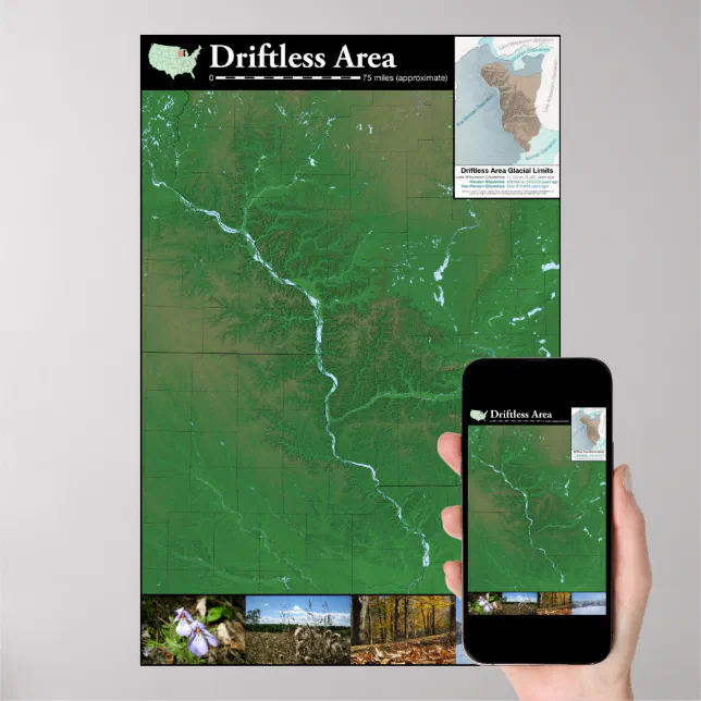 Driftless Area Map Poster (24x36in) | Zazzle