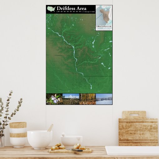 Driftless Area Map Poster (24x36in) | Zazzle
