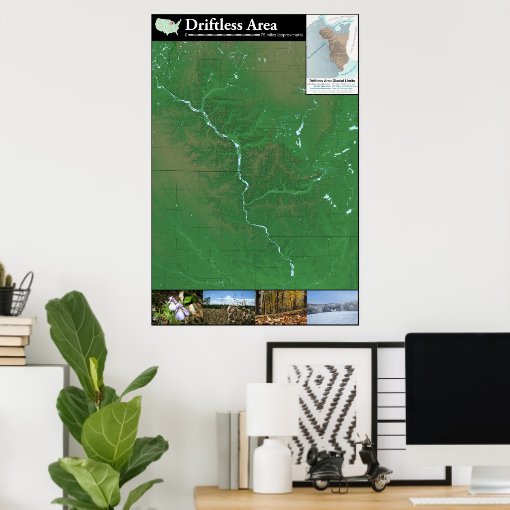 Driftless Area Map Poster (24x36in) | Zazzle
