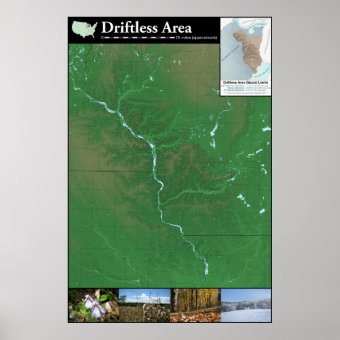 Driftless Area Map Poster (24x36in) | Zazzle