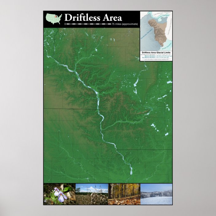 Driftless Area Map Poster (24x36in) | Zazzle.com