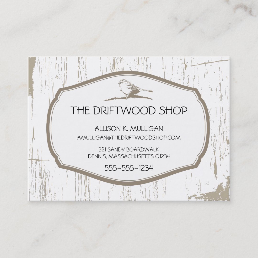 DRIFTWOOD AND SPARROW BIRD BUSINESS CARD | Zazzle