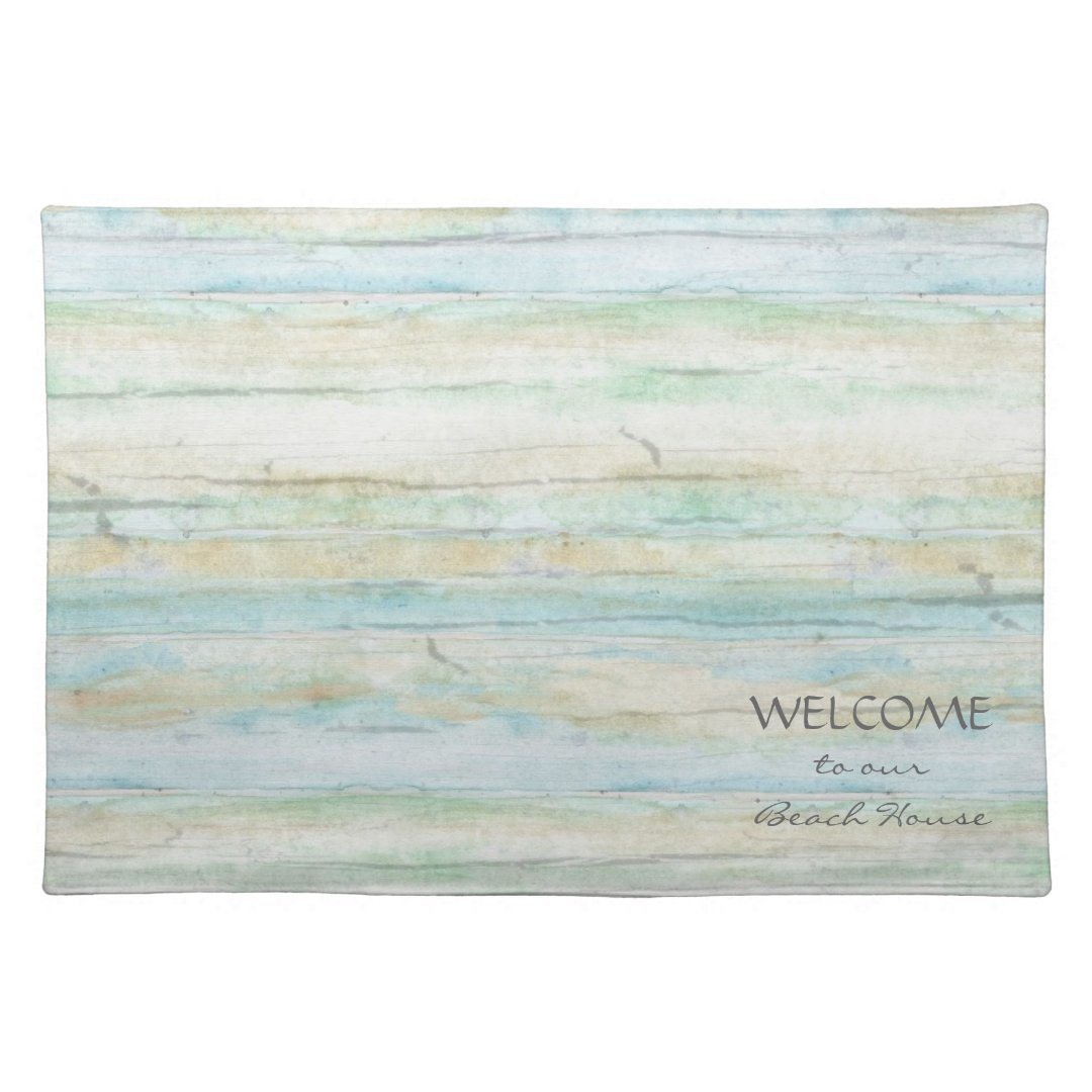 Driftwood Ocean Beach House Coastal Seashore Cloth Placemat | Zazzle