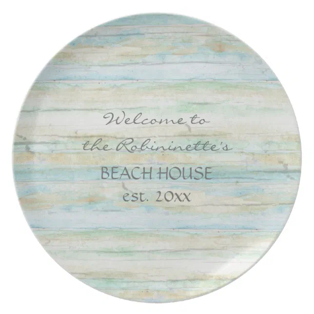 Driftwood Ocean Beach House Coastal Seashore Dinner Plate | Zazzle