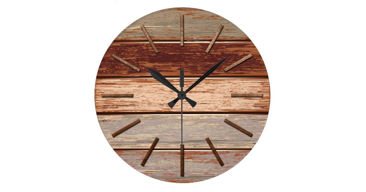 Driftwood Rust Wall Clock | Zazzle.com