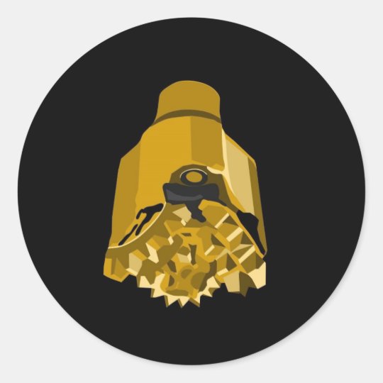 drill bit black classic round sticker | Zazzle.com